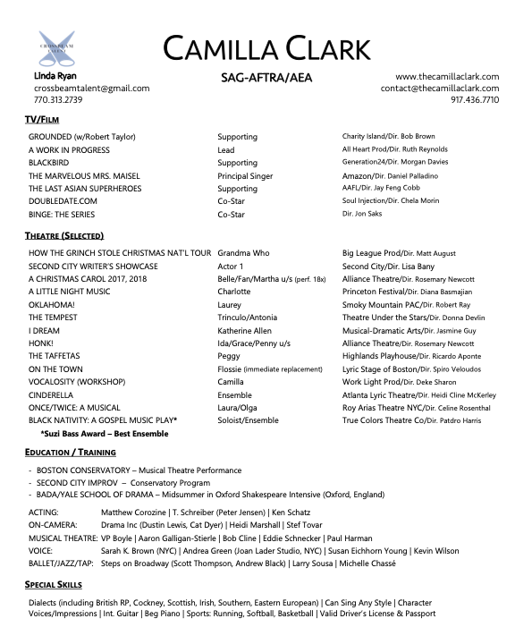 Résumé – Camilla Clark